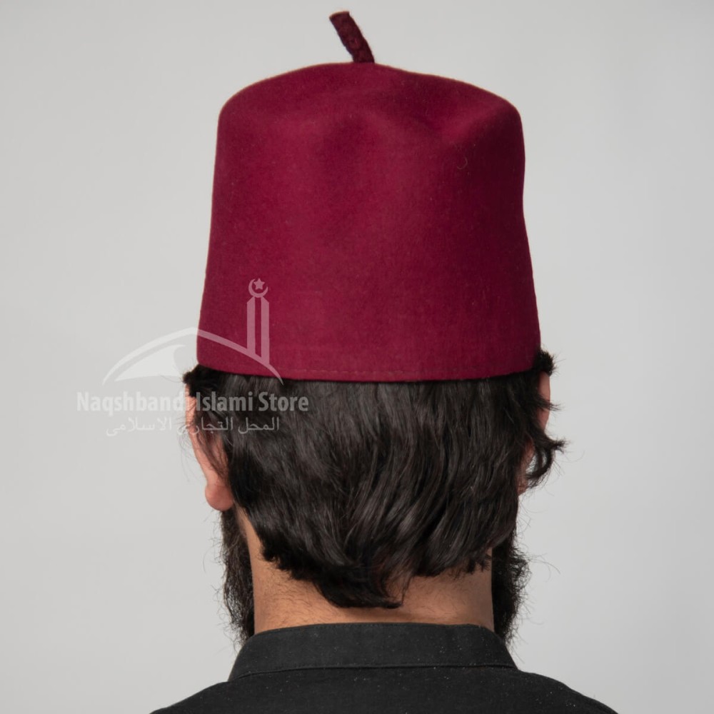 Traditional Ottoman Turkish Fez Cap – Felted Wool Maroon